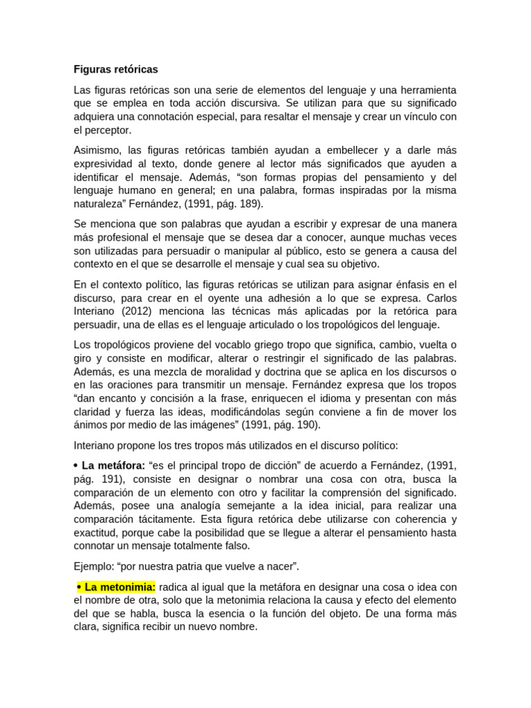 Figuras Retoricas | PDF | Retórica | Hablar en público