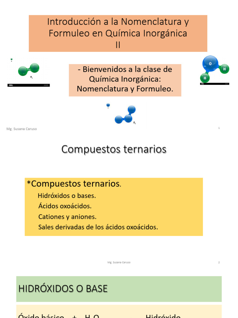 Clase Nomenclatura II3 | PDF | Hidróxido | Compuestos químicos