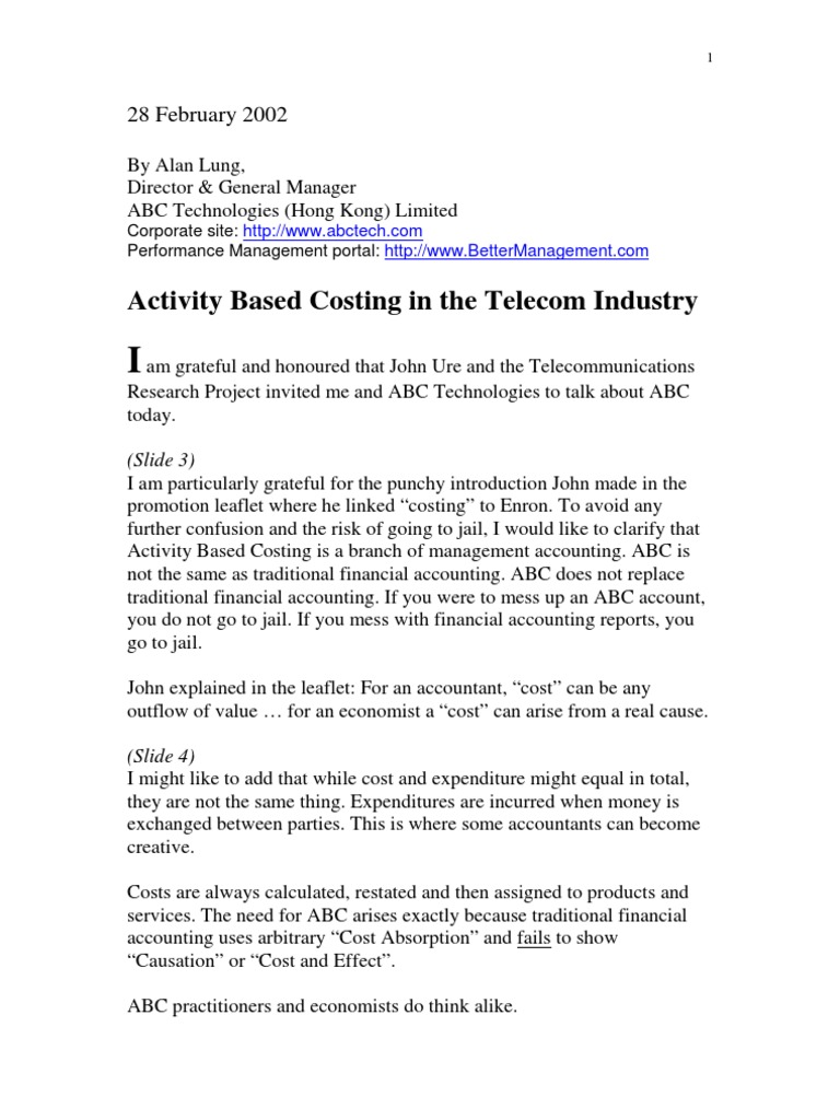 ABC Telecom Text | Download Free PDF | Accounting | Economies