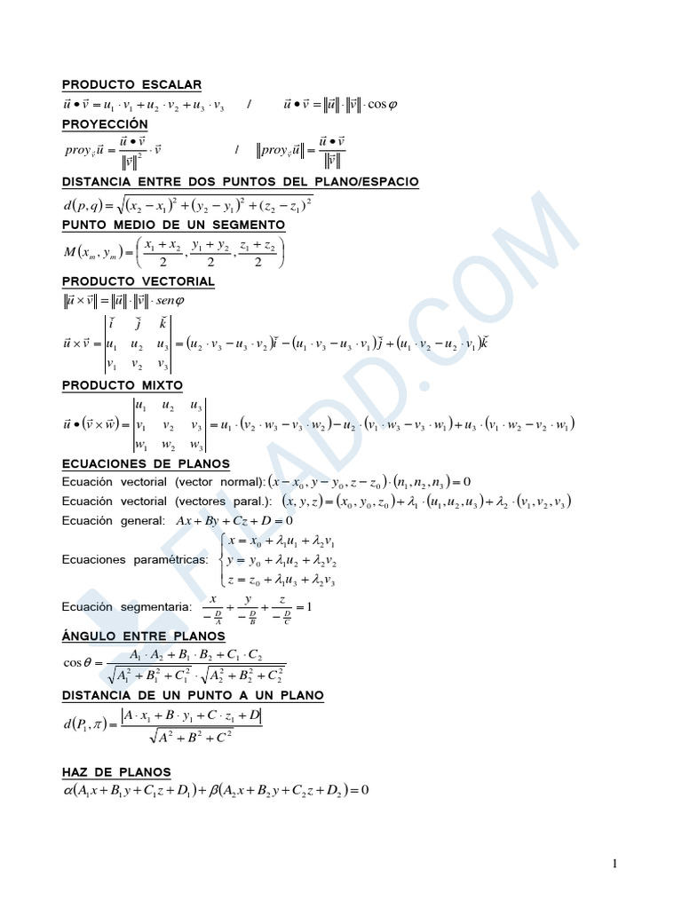 Imprimir Formulas Algebra y Geometria-1-2 | PDF | Geometría | Geometría ...