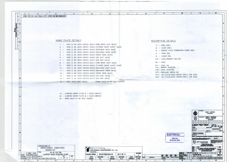 NMDC LT PP03 PP 15 DE 3041 Elect R0 Sht3 RFR | PDF