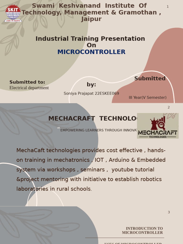 Soniya Final PPT 4th Sem | PDF | Sensor | Microcontroller