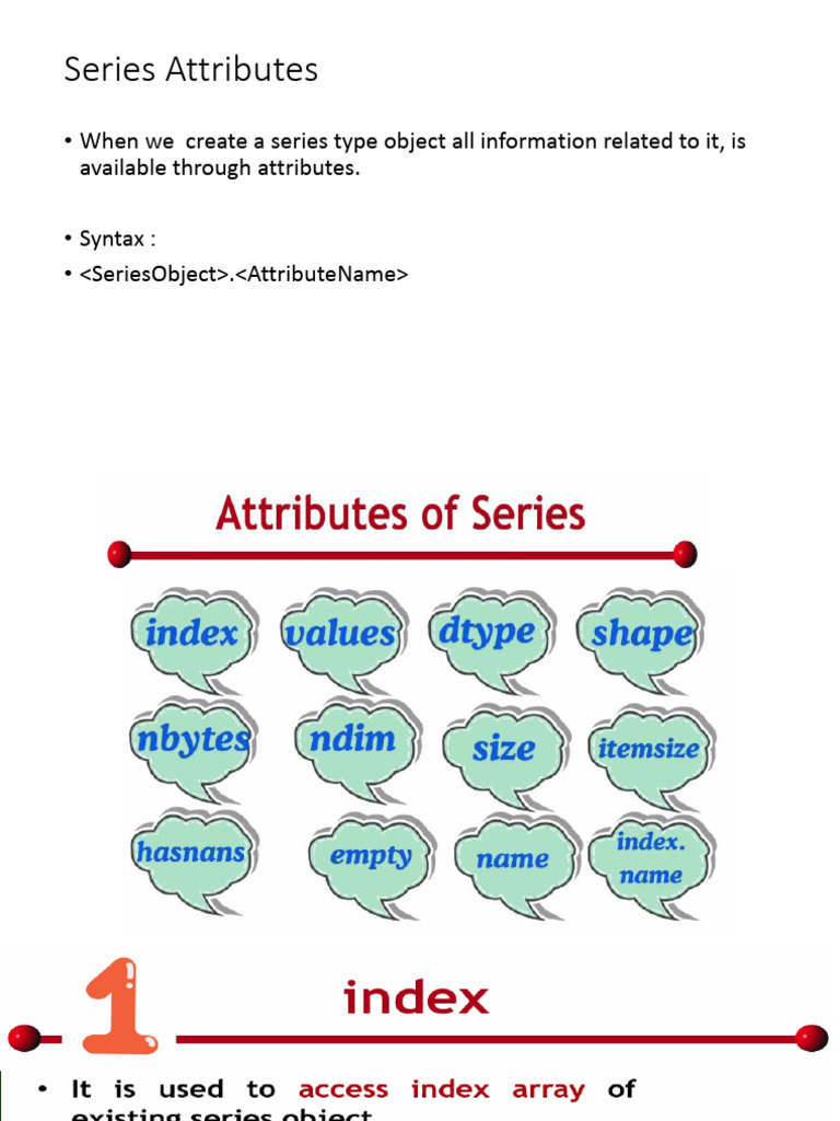 Series Attributes Data Handling Using Pandas I Pdf