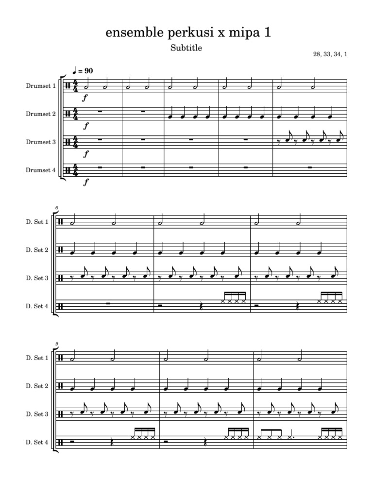 Ensemble Perkusi X Mipa 1 | PDF