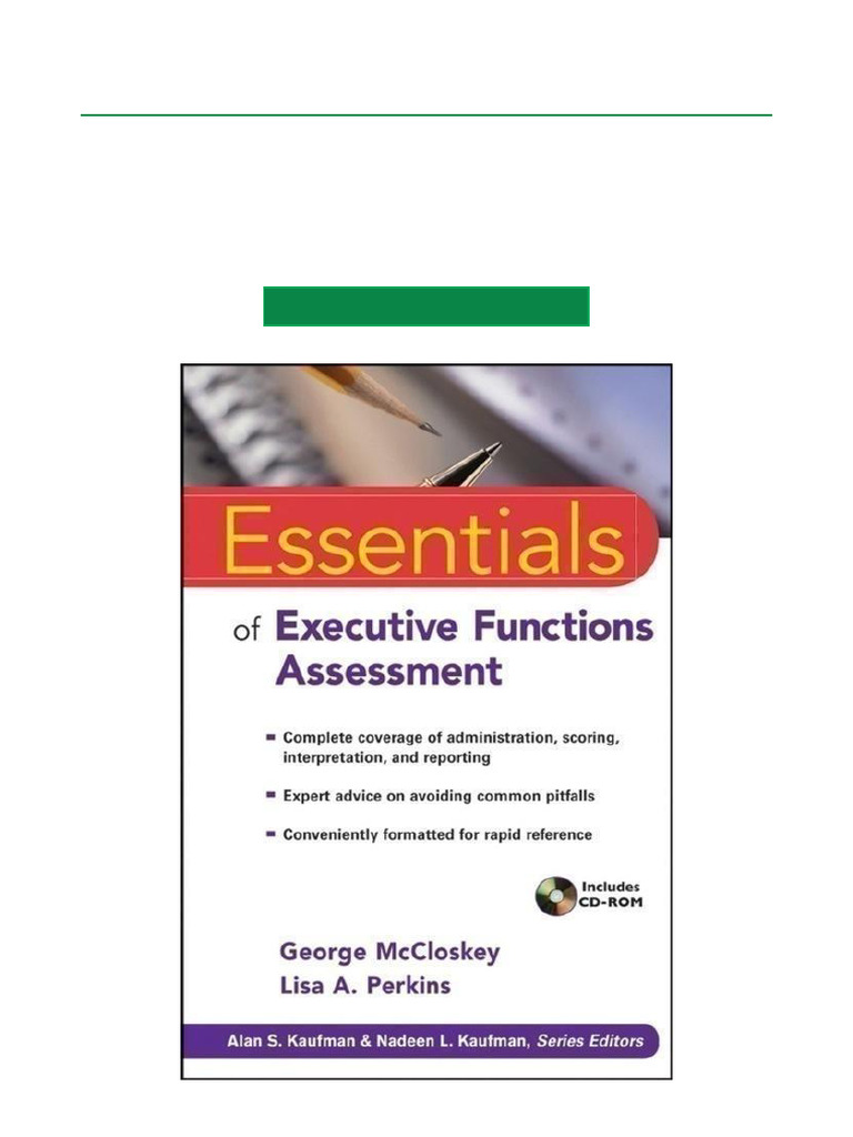 Essentials of Executive Functions Assessment - 1st Edition Complete DOCX Download | PDF ...