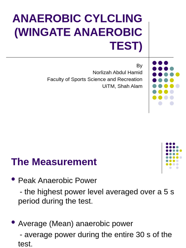 Chap 4 Anaerobic Cylcling (Wingate Anaerobic Test) | PDF | Sports Science