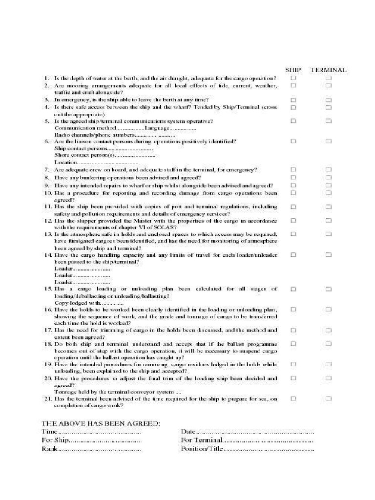 BLU Code Appendix III - Check List | PDF