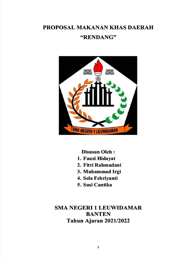 Contoh Proposal Makan Rendang | PDF