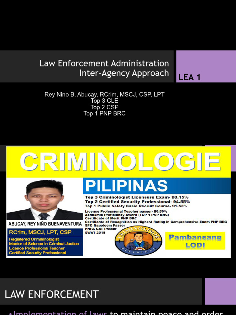 Law Enforcement Administration Overview | PDF | Police | Police Officer