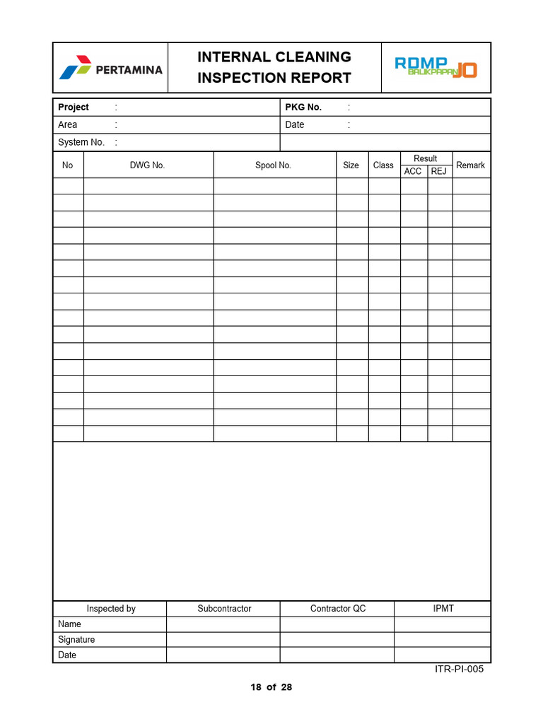 Internal Cleaning - Rev 005 | PDF