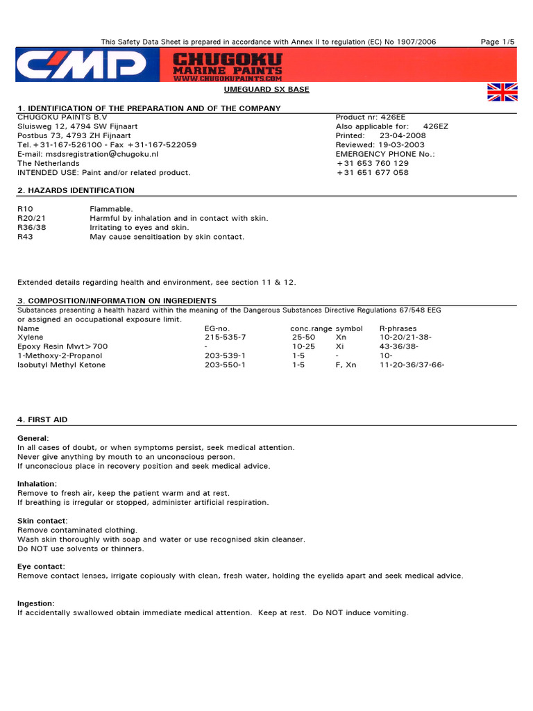 Uk-426ee (Umeguard SX Base+Hardener) | PDF | Firefighting | Water