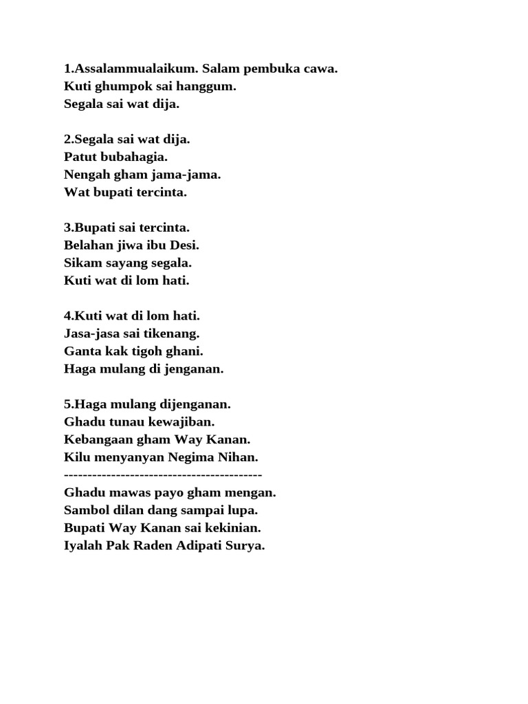 Salam Pembuka Cawa | PDF