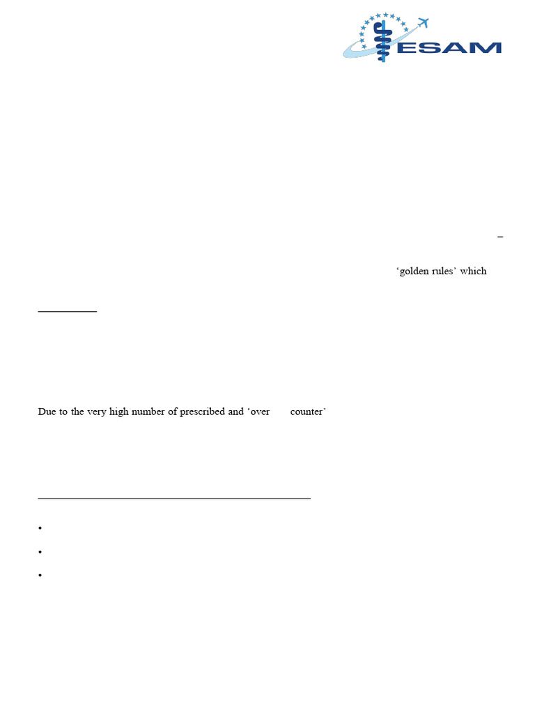 ESAM Guidance Material On The Use of Medications | PDF | Physician ...