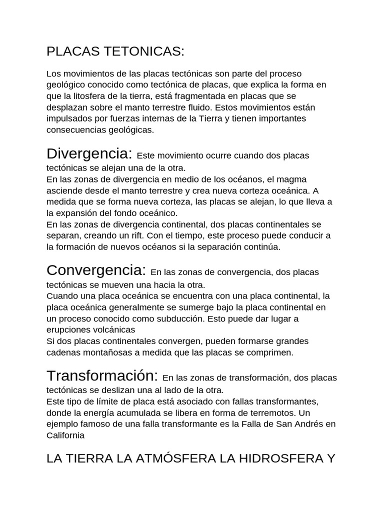 Documento Sin Titulo | PDF | Placas tectónicas | Tierra