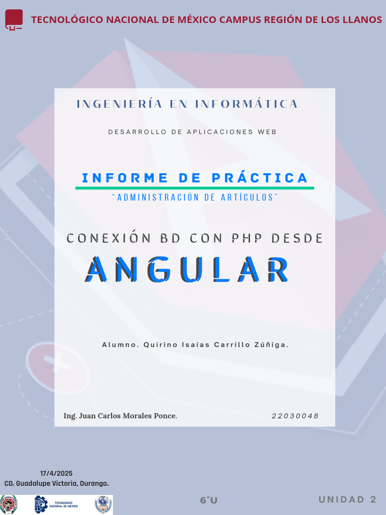 Comunicación entre Angular y PHP_ AdministraciónDeArticulos _ QICZ _ 6° _ INFORMÁTICA | PDF ...