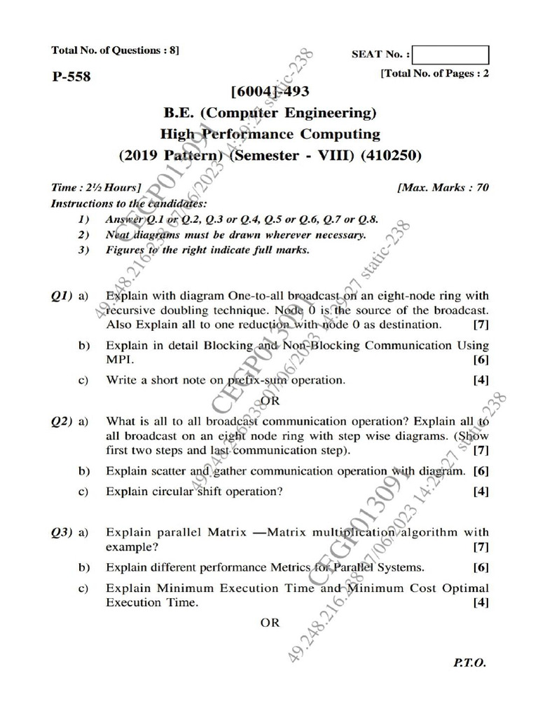HPC Unit III June_2023 Solution | PDF
