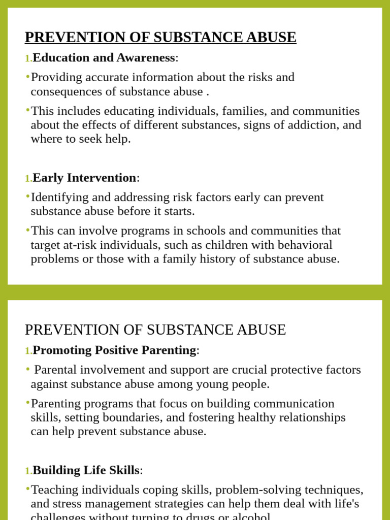 Prevention of Substance Abuse | PDF | Substance Abuse | Preventive ...
