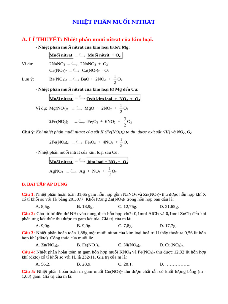 Chu de nhiet phan muoi nitrat day tang tiet 11 CBA | PDF