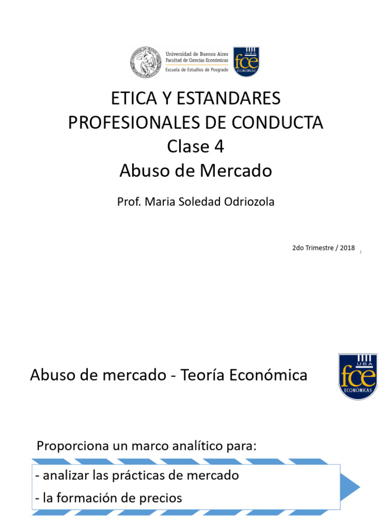 Clase 4x - Abuso de Mercado | PDF | Mercado (economía) | Precios