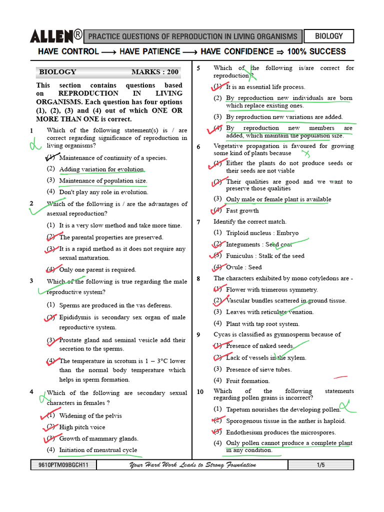 Prodigy - 11 - Reproduction in Living Organisms - Papper | PDF ...