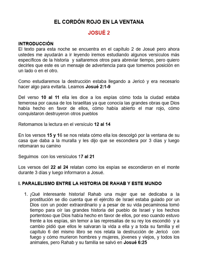 El Cordón Rojo: Salvación y Fe | PDF | Joshua | Jesús