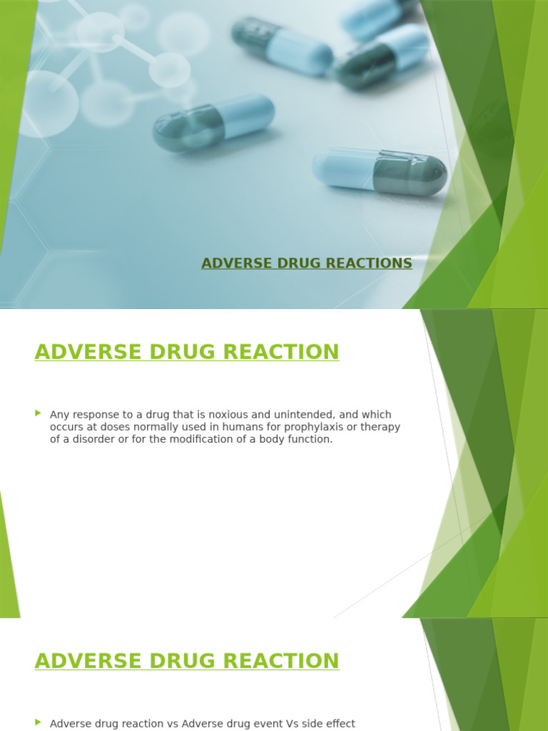Adverse Drug Reaction | PDF | Adverse Effect | Pharmacology