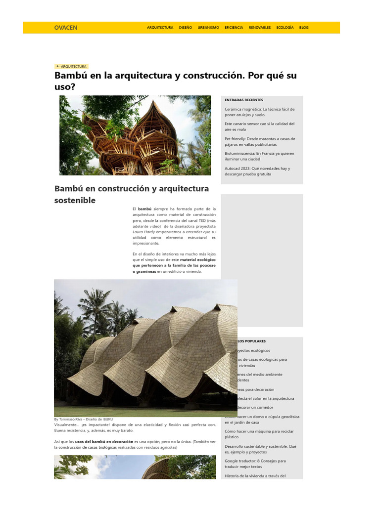 Bambu en La Arqsust | PDF | Hormigón | Madera