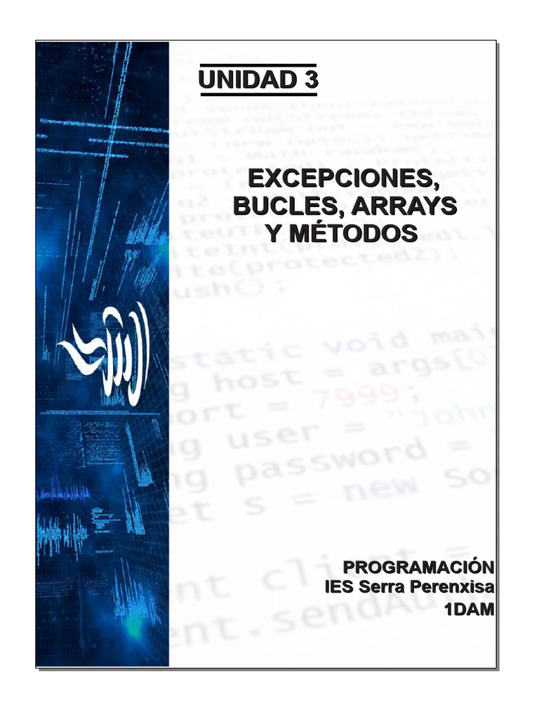 1DAM-PROG-U03-Excepciones, Bucles, Arrays y Métodos (1) | PDF | Java (lenguaje de programación ...