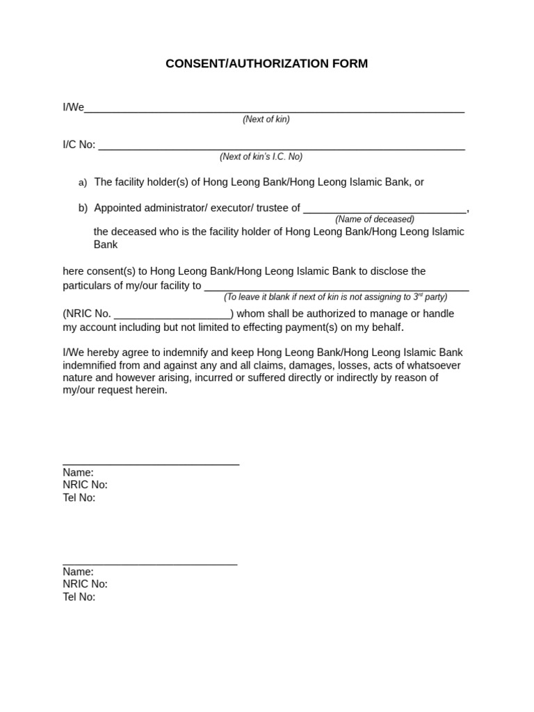 Consent Authorization Form | PDF