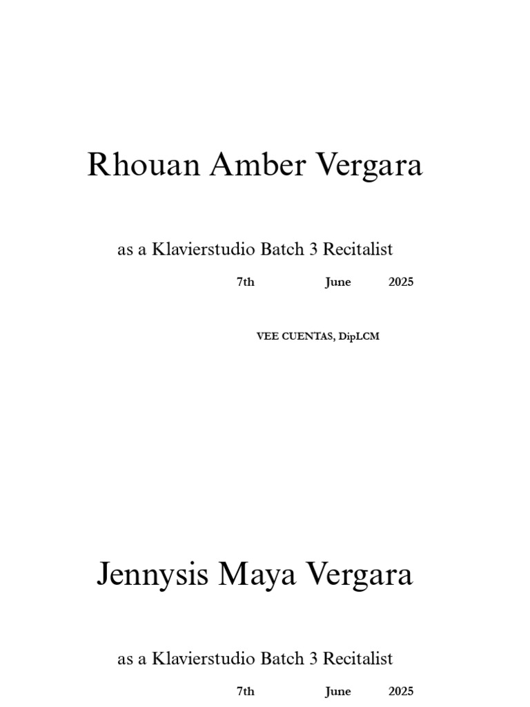 Certificate (2nd Recital) | PDF