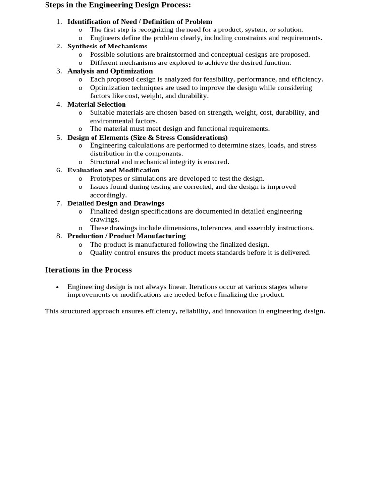 Steps in the Engineering Design Process | PDF