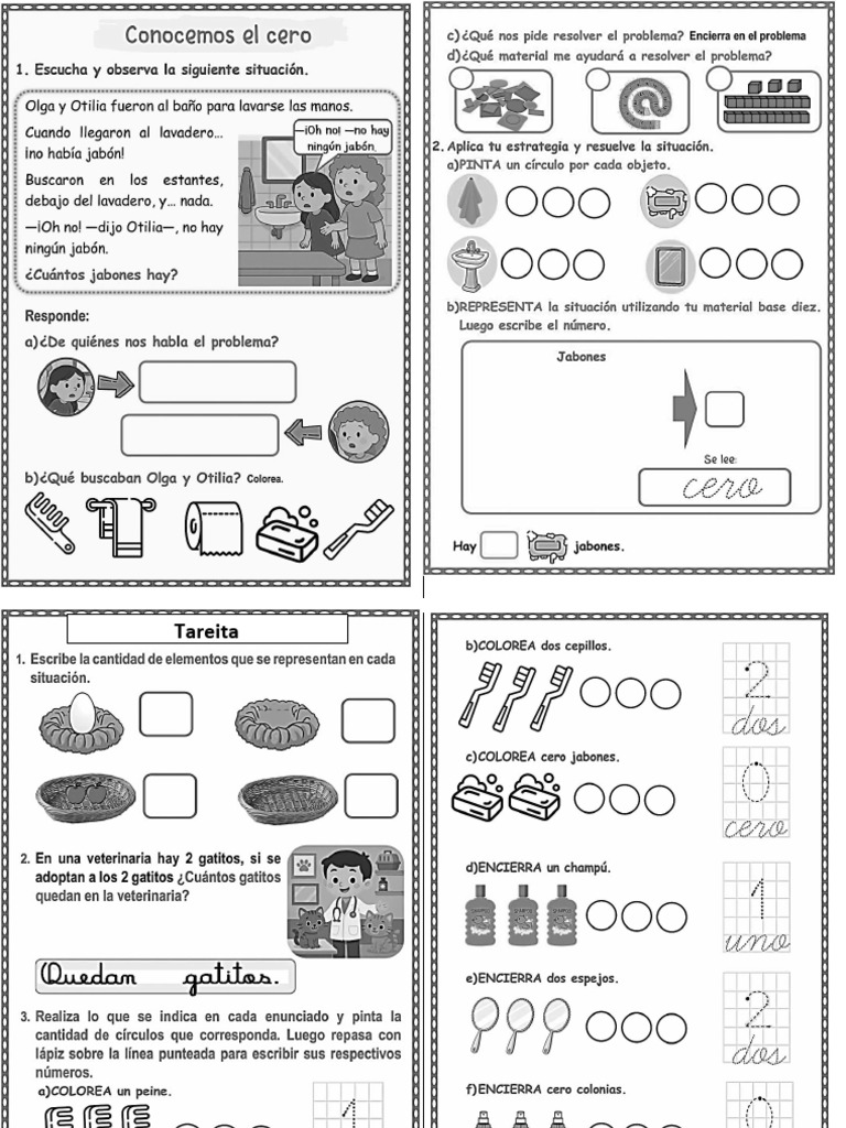 Ficha Conocemos El Cero | PDF
