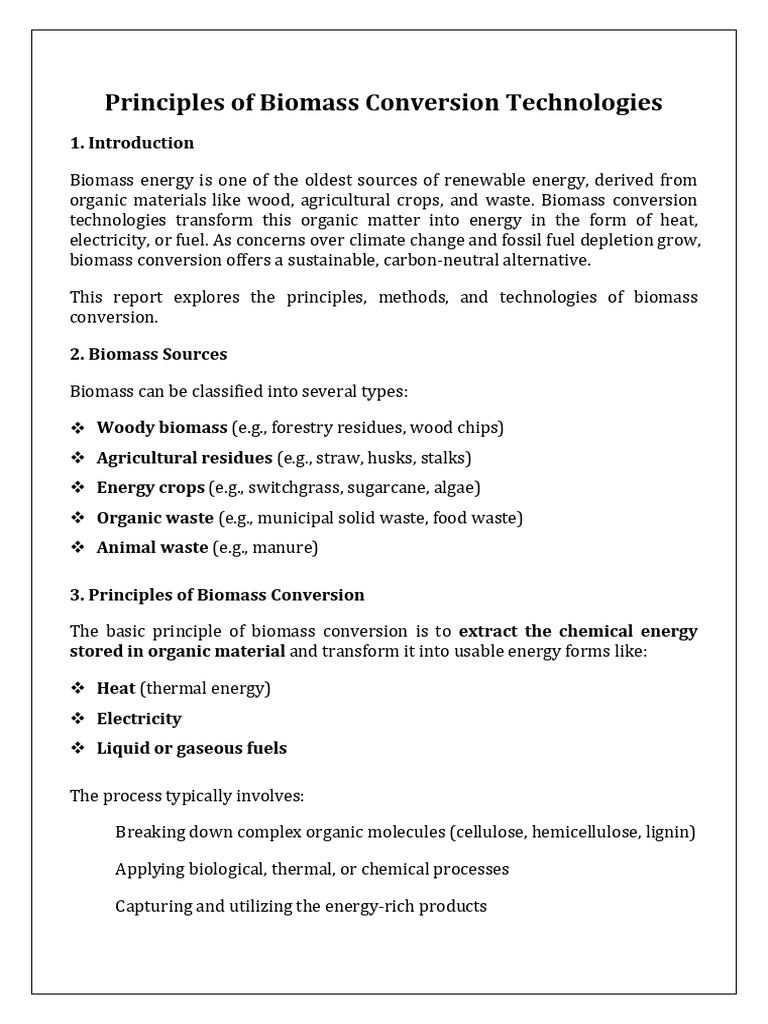 Principles of Biomass Conversion | PDF | Biofuel | Sustainable Technologies