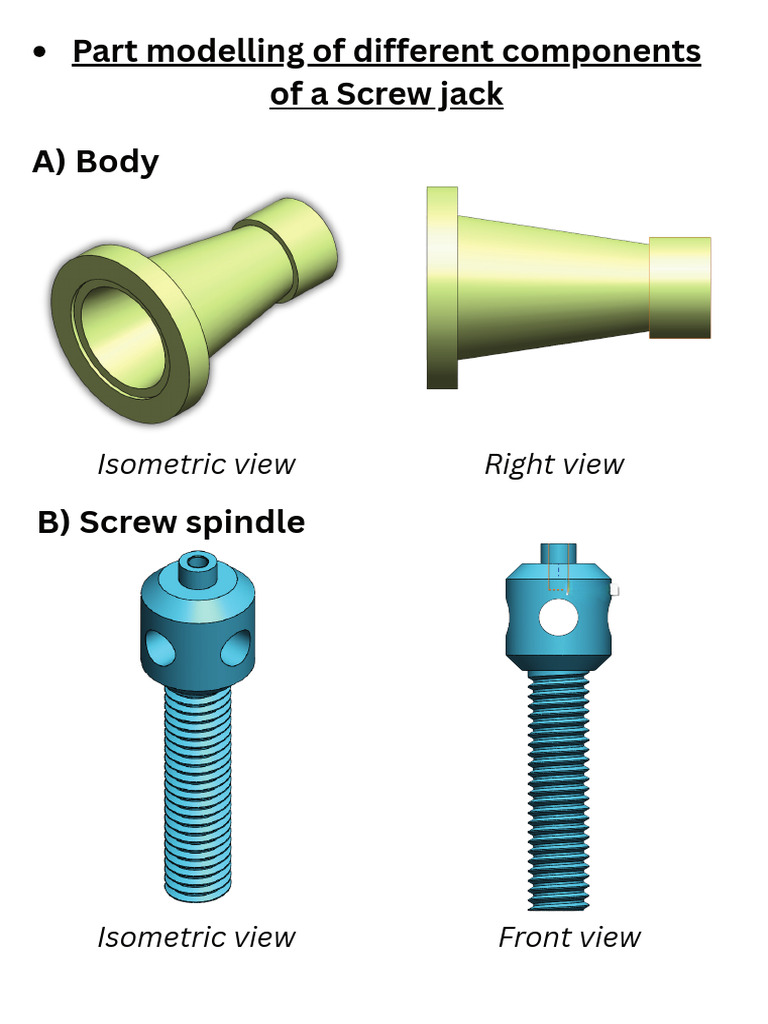Screw Jack Component Drawings | PDF