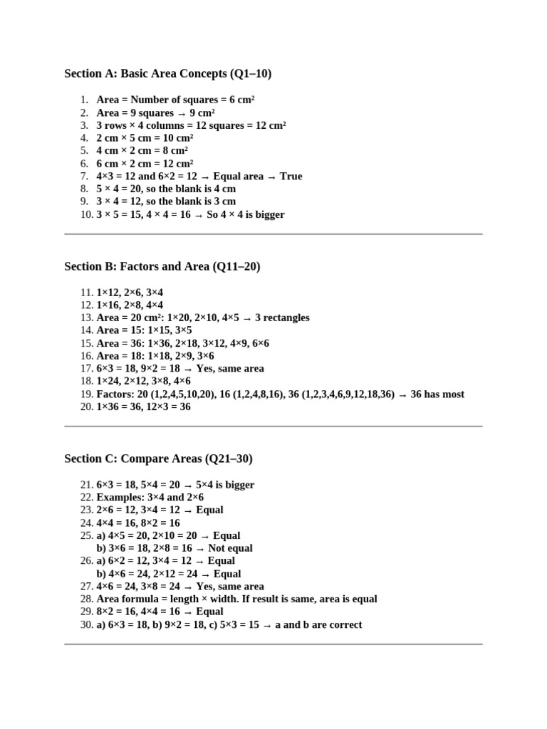 Worksheet Lesson 1 Answers | PDF | Area | Euclidean Geometry