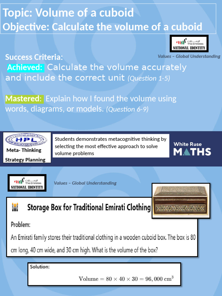 Lesson 8 Volum of A Cuboid | PDF | Volume | Length