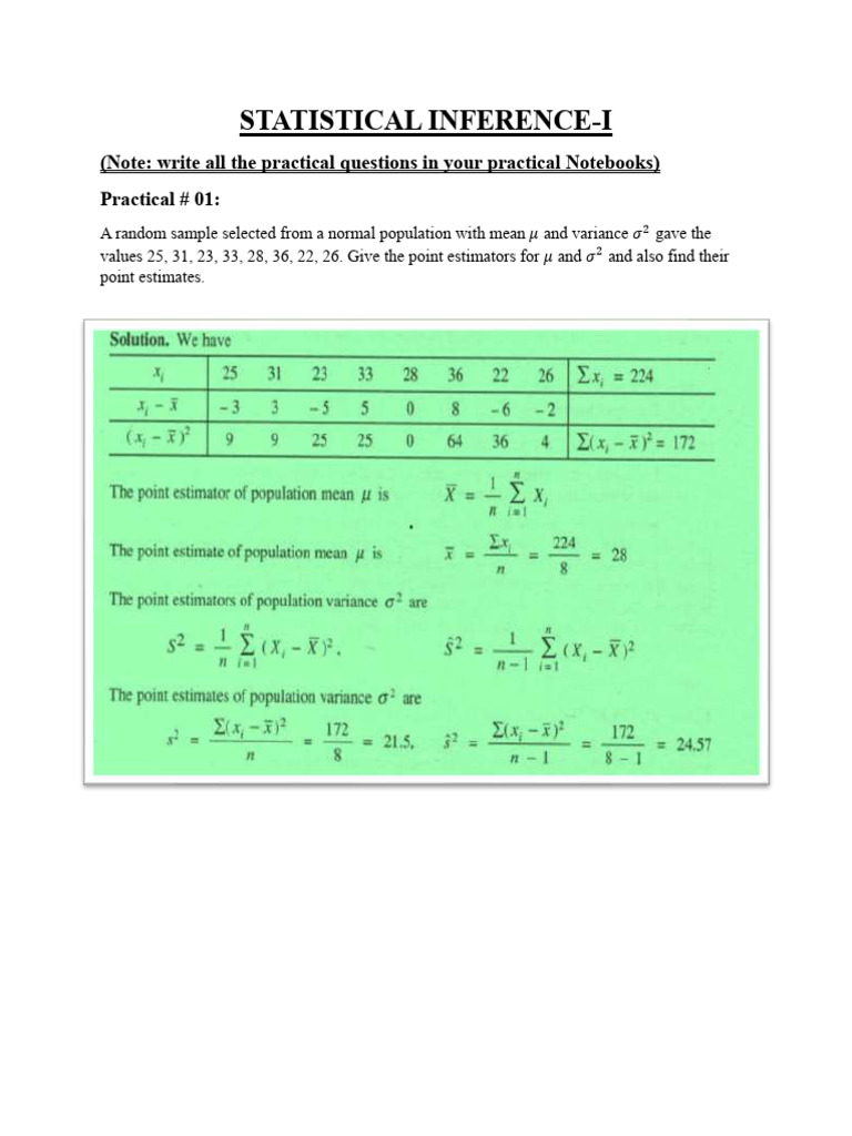 Statistical Inference 4 | PDF | Estimator | Bias Of An Estimator