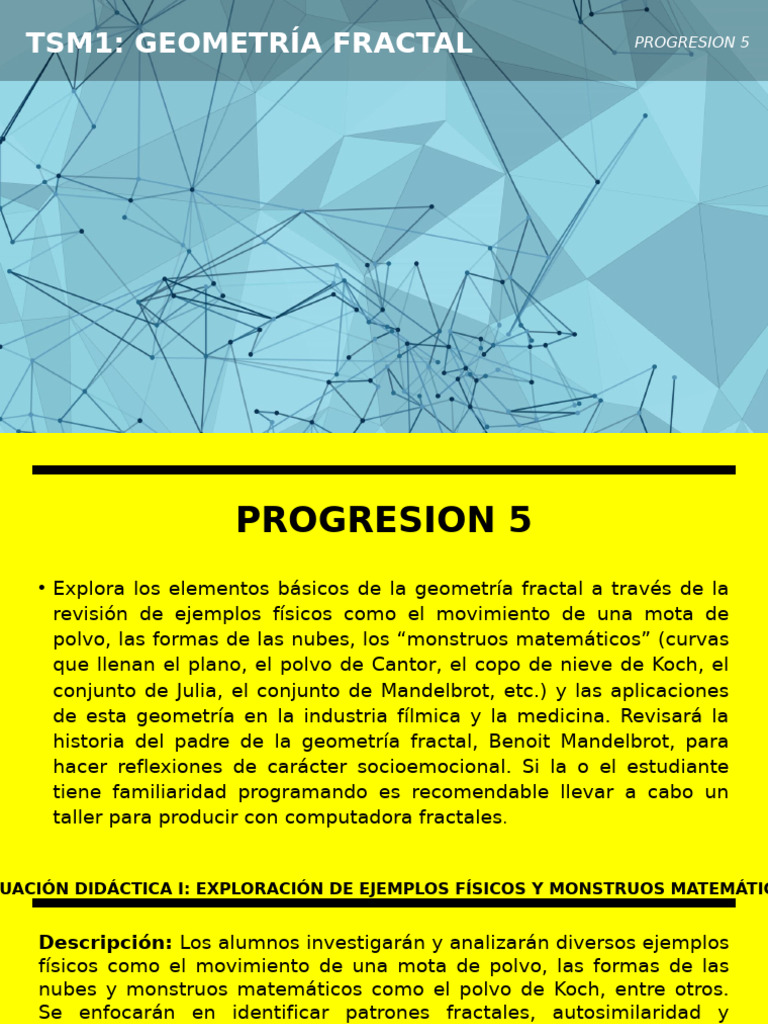 TSM1 - Progresion 5 - Geometría Fractal | PDF | Fractal | Geometría