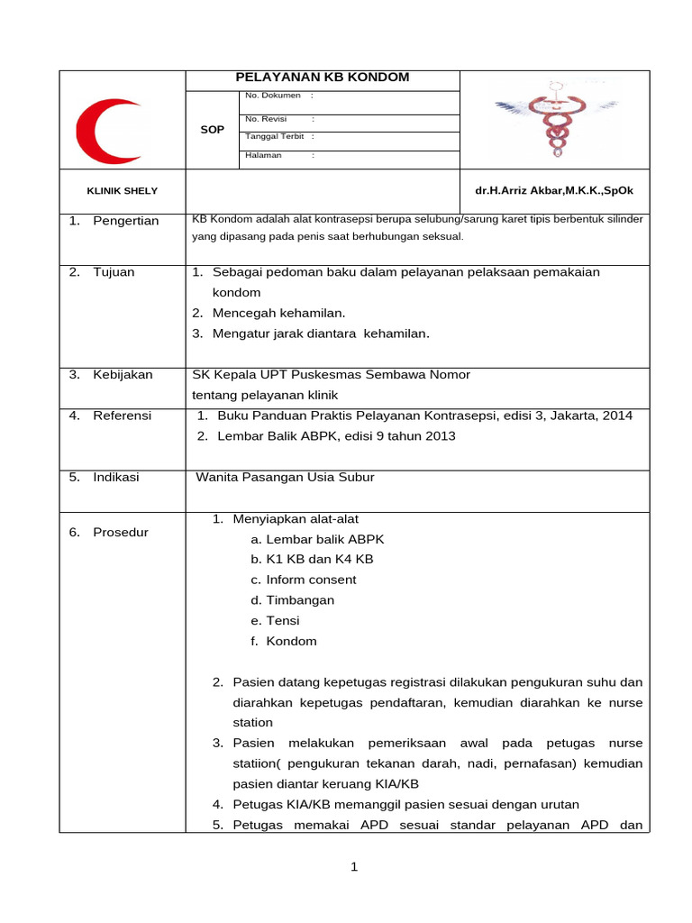 SOP KB Kondom Oke | PDF