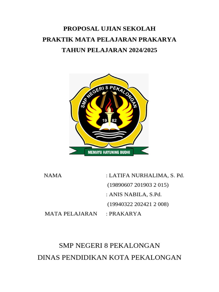 PROPOSAL Ujian Praktek Prakarya 24-25 | PDF