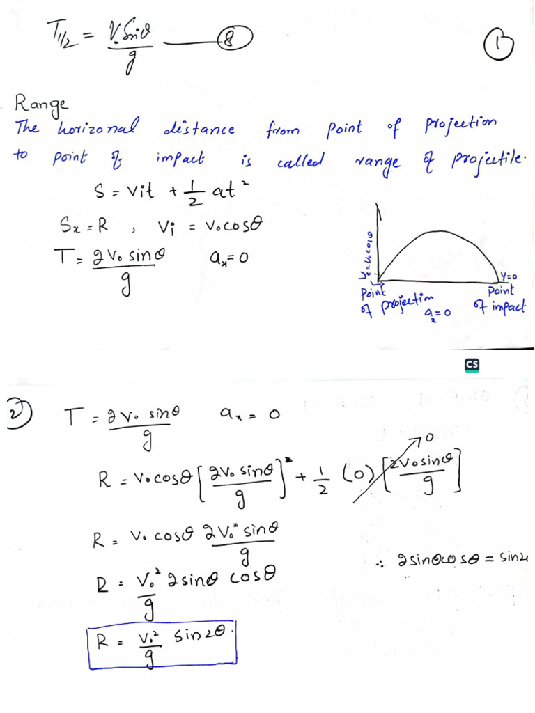 Range of Projectile | PDF