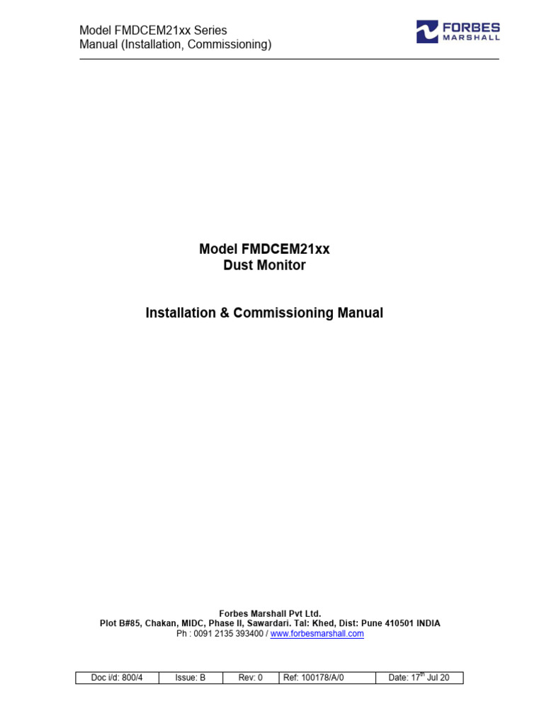 SPM Manual - FMDCEM21xx - 800 - 4 - B - 0 Installalation & Commisioning ...