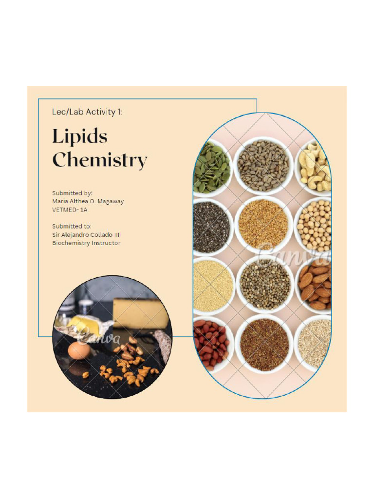 Biochemistry Activity - Lipids | PDF | Triglyceride | Lipid