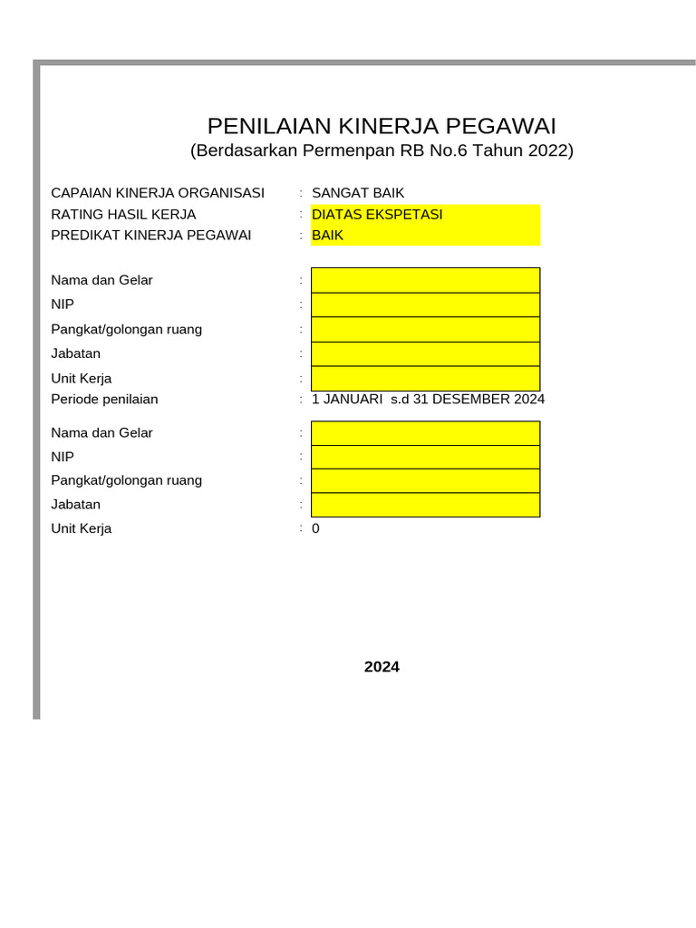 Draf Penyusunan SKP 2024 Update Ekinerja Guru | PDF