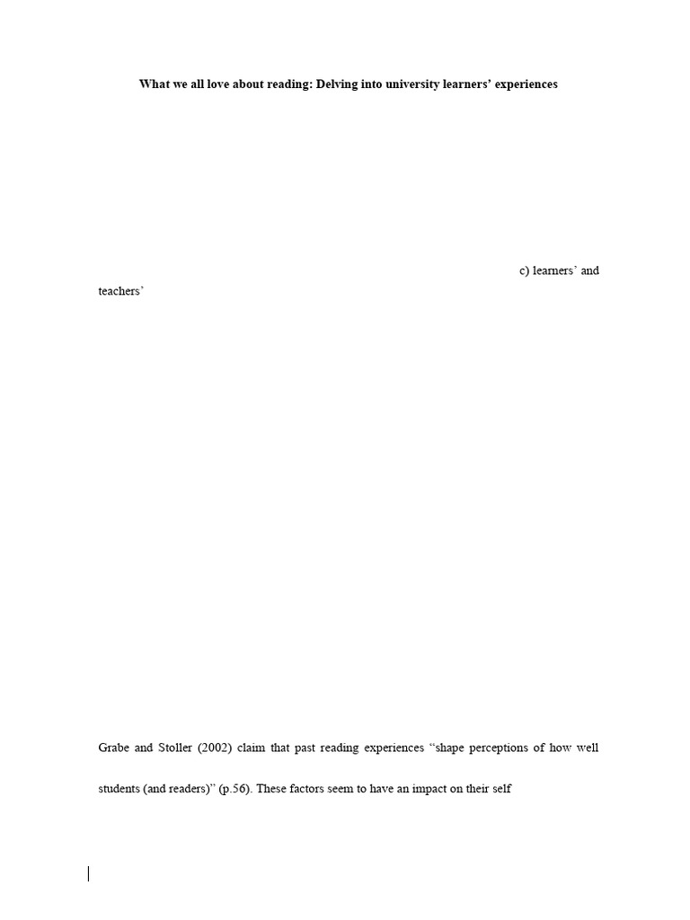 What We All Love About Reading: Delving Into University Learners ...