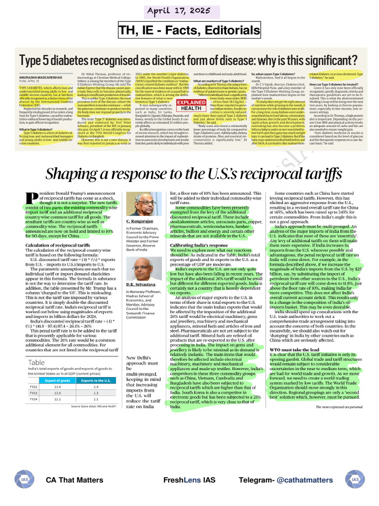 TH, IE - Facts, Editorials - April 17, 2025 | PDF