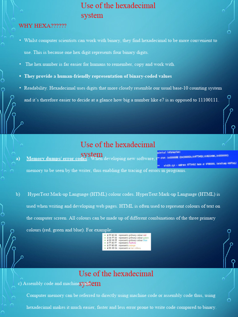 Lesson 2- Use of Hexadecimals | PDF | Assembly Language | Html