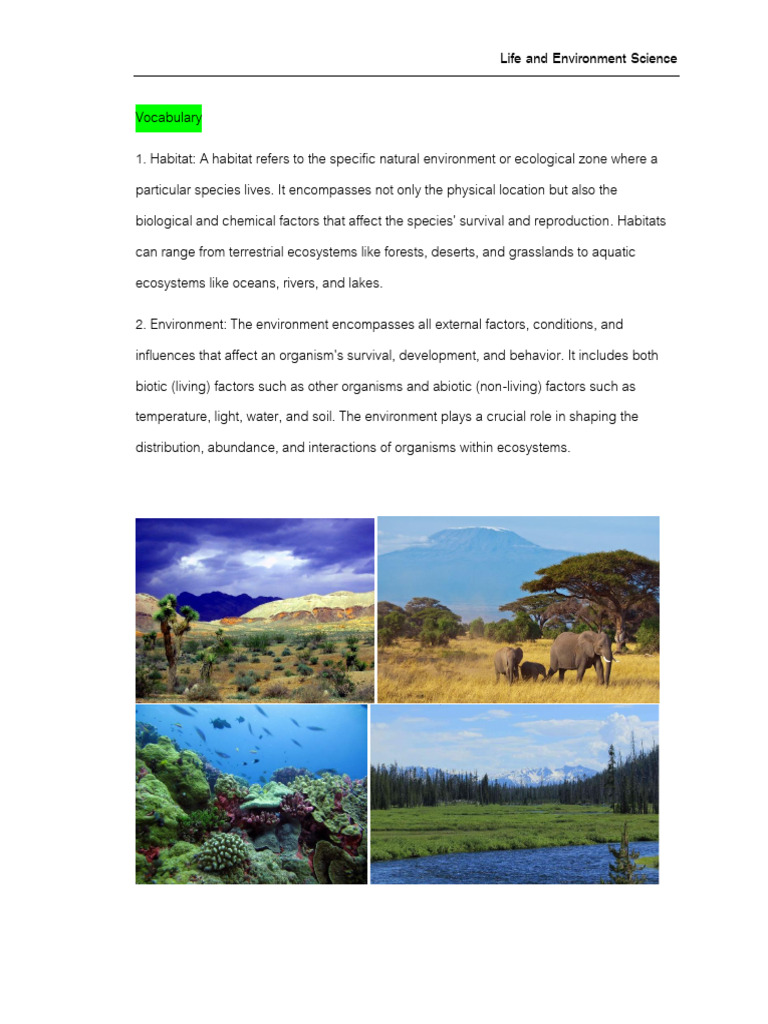 Life and Environment Science | PDF | Ecosystem | Natural Environment