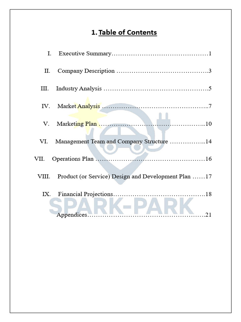 Spark Park Business Plan | PDF | Parking | Expense