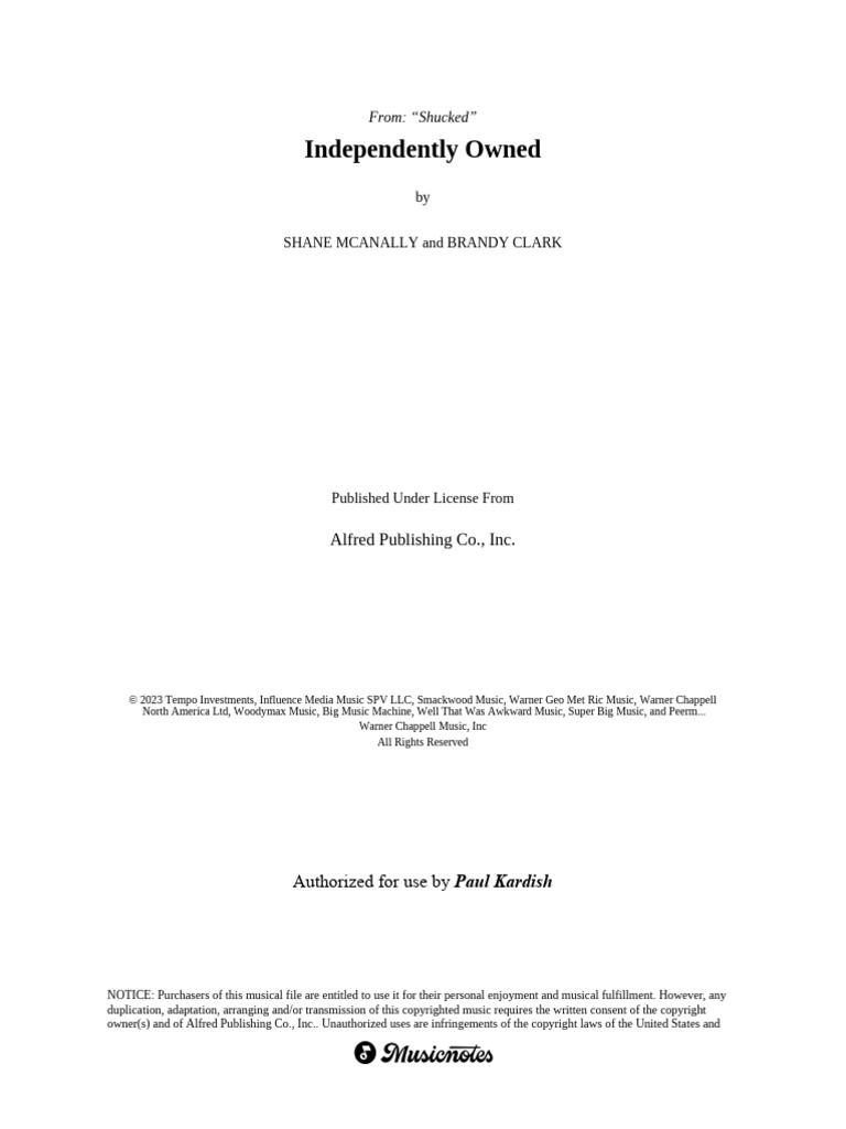 Independently Owned - Shucked | PDF